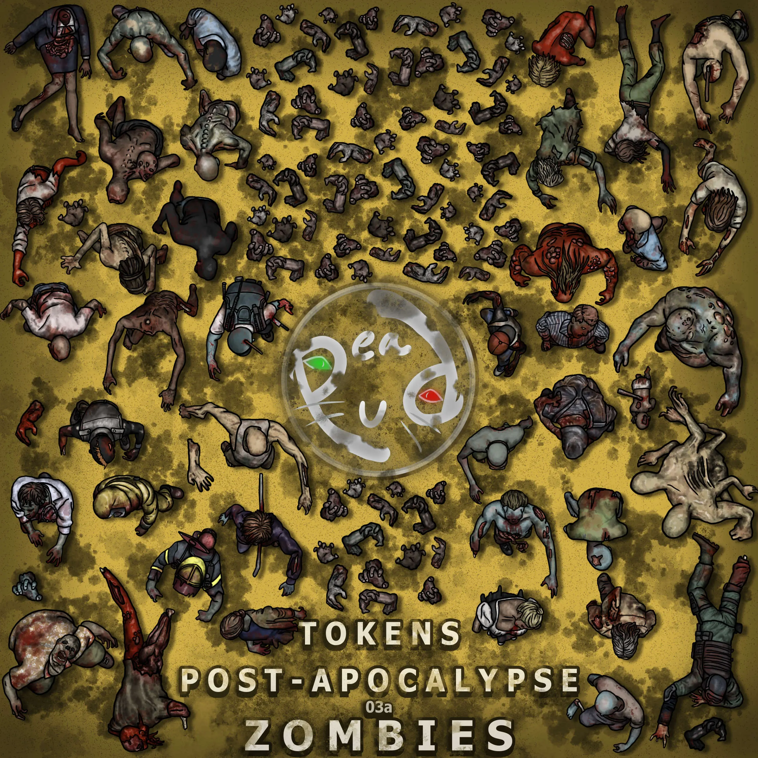 PeaPu's Tokens: Post-Apocalypse 03a — Zombies | Roll20 Marketplace ...